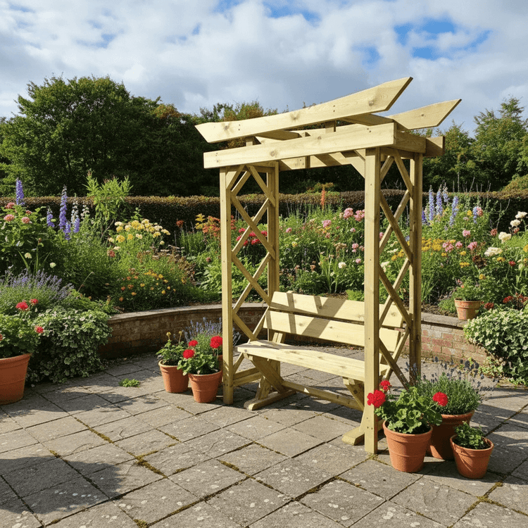 Garden Arbours With Seats | 2, 3 & 4 Seater Wooden Garden Arbours ...